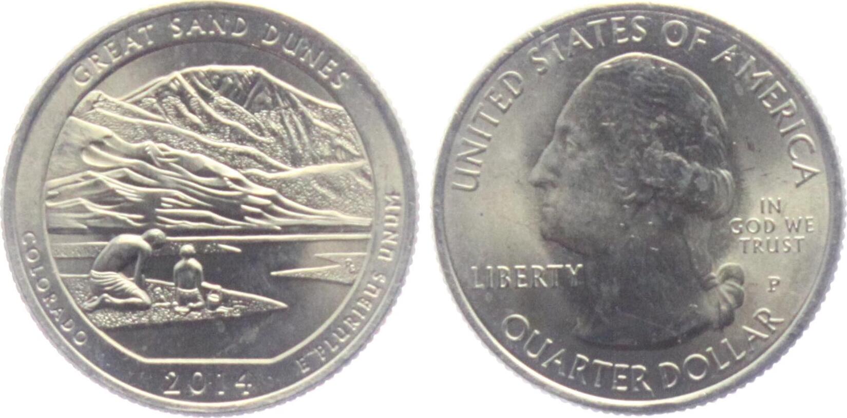 USA 1/4 Dollar - Quarter 2014 P National Parks - Colorado - Great Sand ...