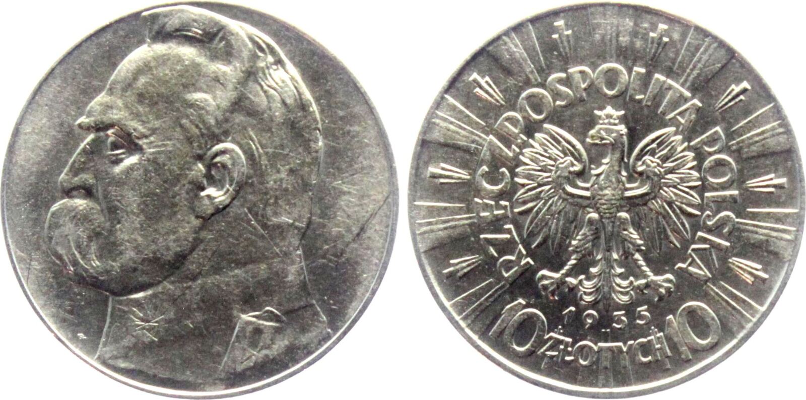 Polen 10 Zloty 1935 Josef Pilsudski EF | MA-Shops