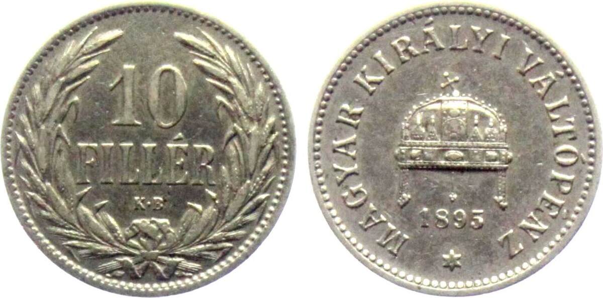 Ungarn 10 Filler 1895 KB Kaiser Franz Joseph (1848 - 1916) EF | MA-Shops