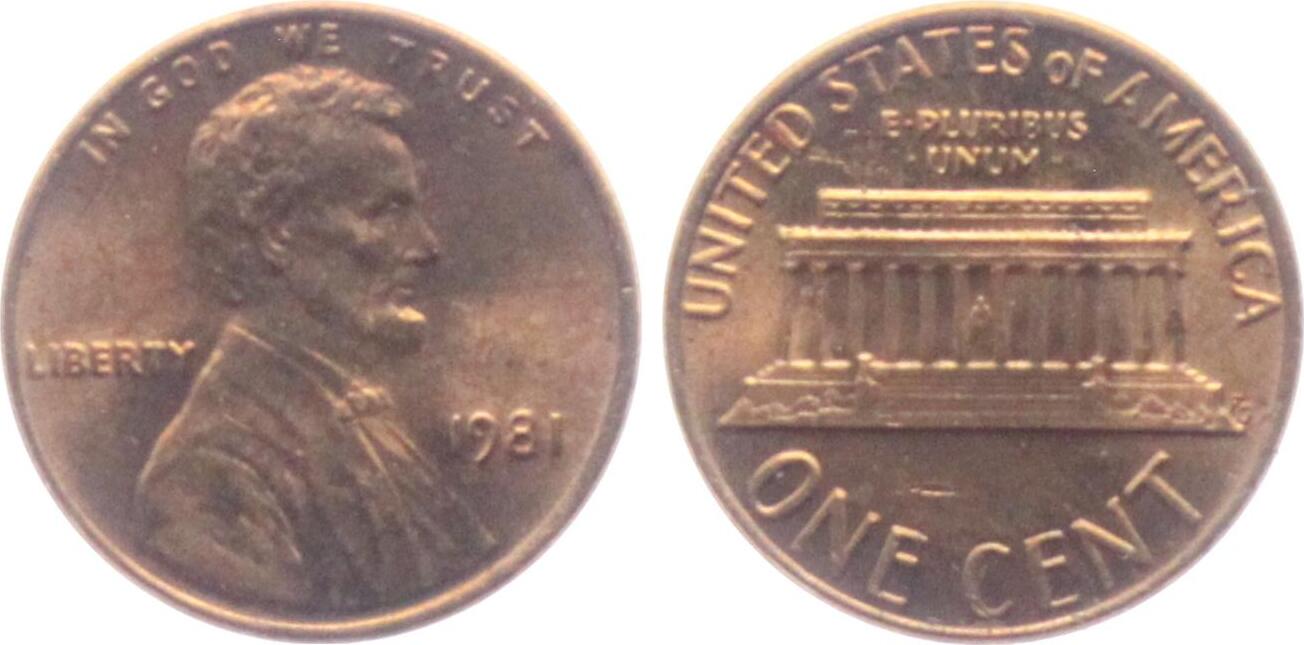 USA 1981 1 Cent - Lincoln Memorial unc | MA-Shops