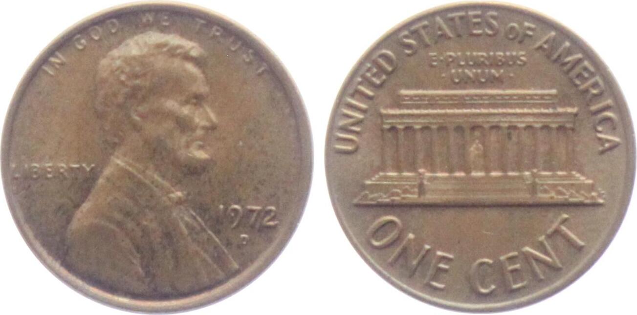 USA 1972 D 1 Cent - Lincoln Memorial unc | MA-Shops