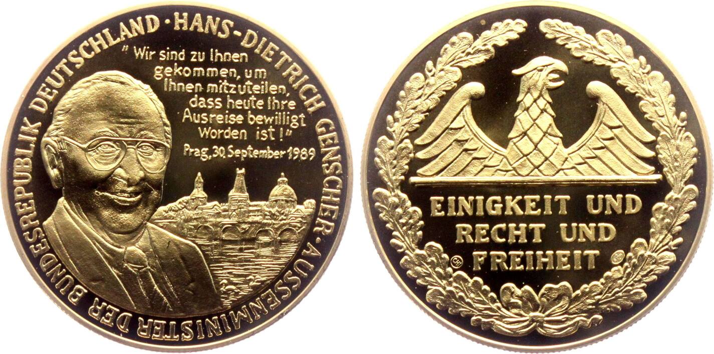 Deutschland - BRD Medaille 1989 Außenminister Hans-Dietrich Genscher ...