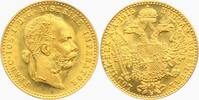 Österreich/ Ungarn 10 Fr./ 4 Frt. 1884 KB Kaiser Franz Joseph I. (1848-1916) mit Lorbeerkranz ...