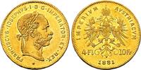 Österreich/ Ungarn 10 Fr./ 4 Frt. 1884 KB Kaiser Franz Joseph I. (1848-1916) mit Lorbeerkranz ...