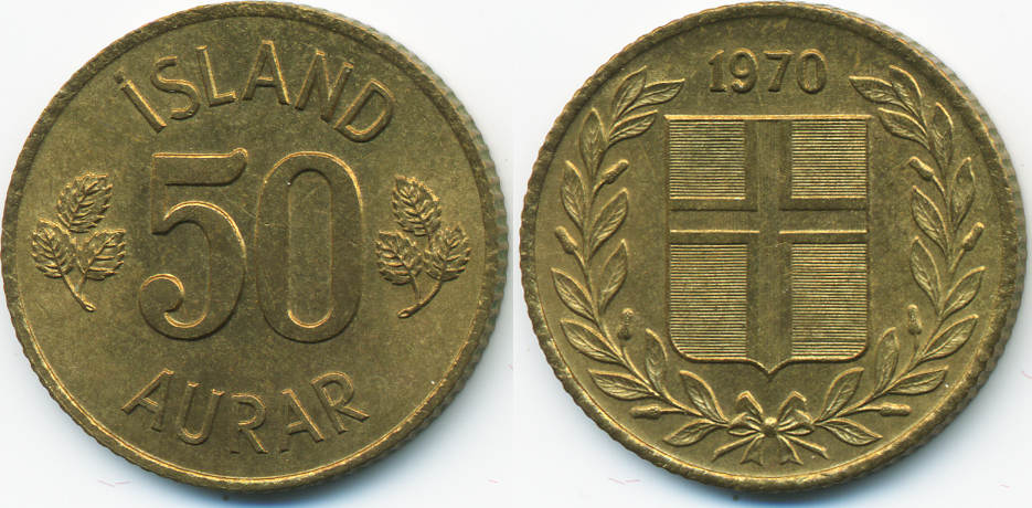 Island - Iceland 50 Aurar 1970 Republik CH UNC | MA-Shops