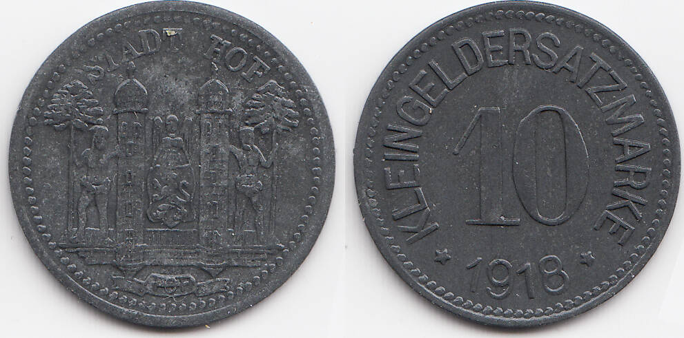 Bayern 10 Pfennig Hof - Zink 1918 (Funck 217.2b) EF | MA-Shops