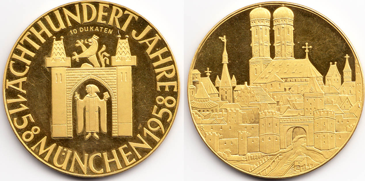 Bayern - München Goldmedaille Medailleur Karl Roth - 800 Jahre München ...
