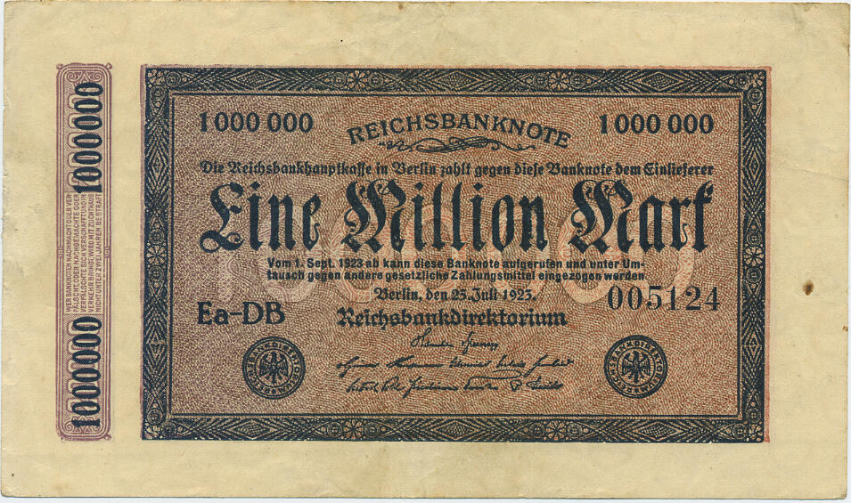 Deutsches Reich Inflation 1919-1924 1 Million Mark 1923 Rosenberg Nr ...