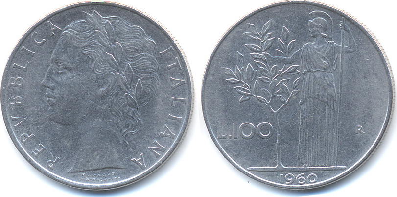 Italien - Italy 100 Lire 1960 R Republik seit 1946 VF/EF | MA-Shops