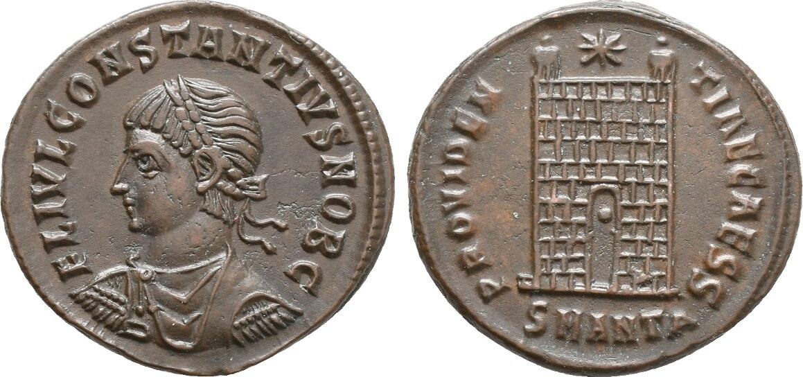 Constantius II Caesar Follis 325-326 n. Chr. Antiochia, sehr attraktiv ...