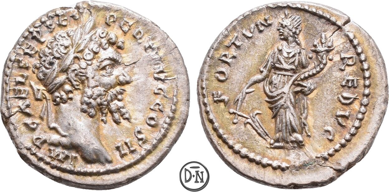 Septimius Severus (193-211) Denar 194-195 n. Chr. Emesa, Fortuna mit ...