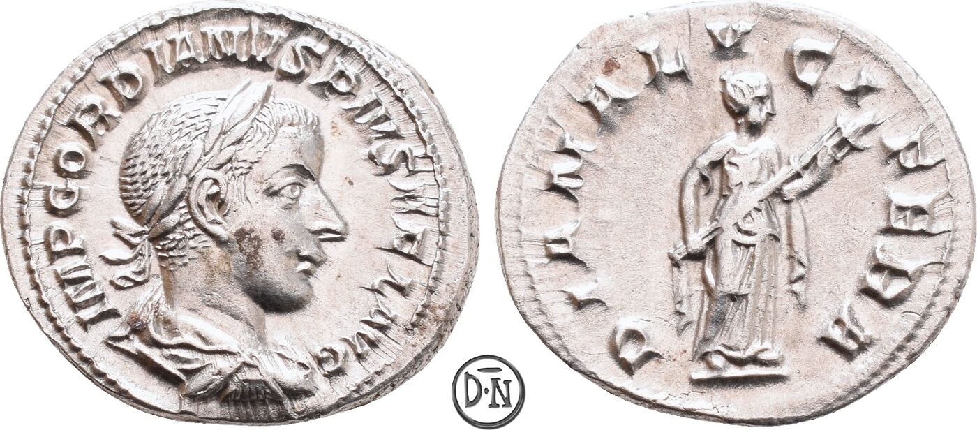 Gordianus III (238-244) Denar 240 n. Chr. Roma, Büste / Diana Lucifera ...