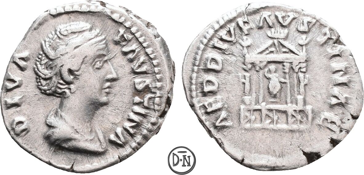 Diva Faustina Maior (+ 141 n. Chr.) Denar 141-161 n. Chr. Roma, Büste / AED DIV FAVSTINAE ...