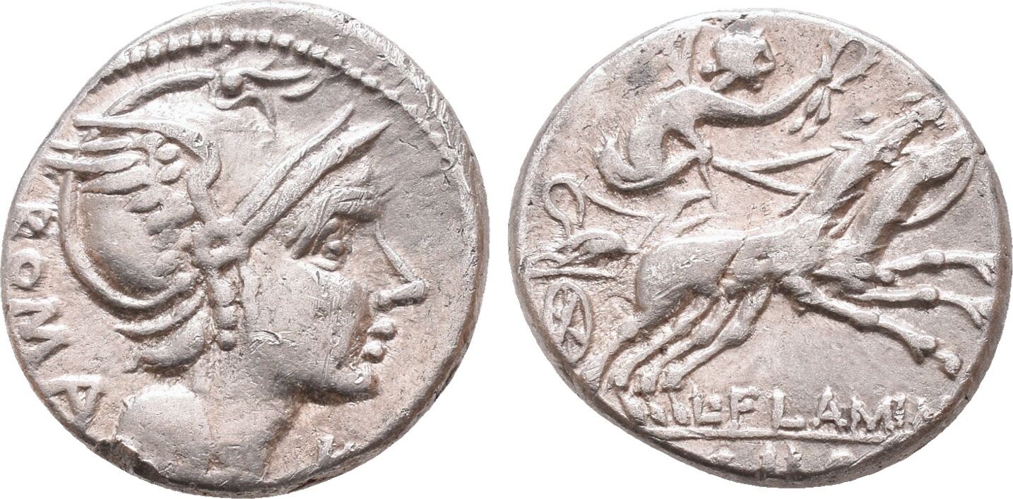 L. Flaminius Chilo Denarius 109/108 v. Chr. Roma VF | MA-Shops