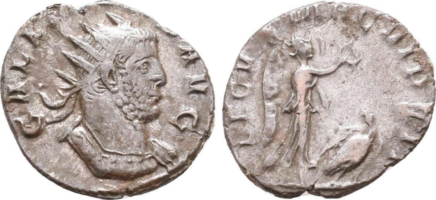 Gallienus Antoninianus 260 n. Chr. Mailand, 2. Emission, LEG V MAC ...