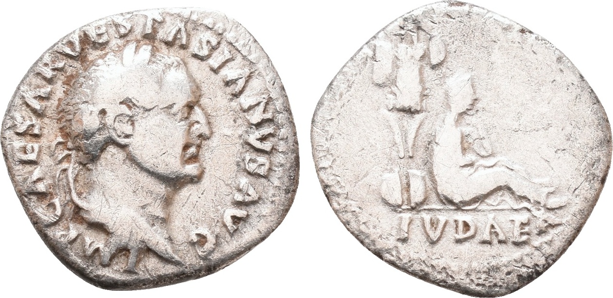 Vespasianus Denarius 69-70 n. Chr. Roma, Iudaea capta F-VF | MA-Shops