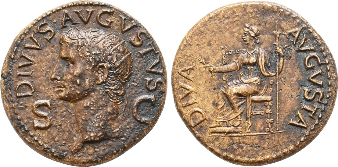 Divus Augustus Dupondius 41-42 n. Chr. posthum unter Claudius I EF | MA ...