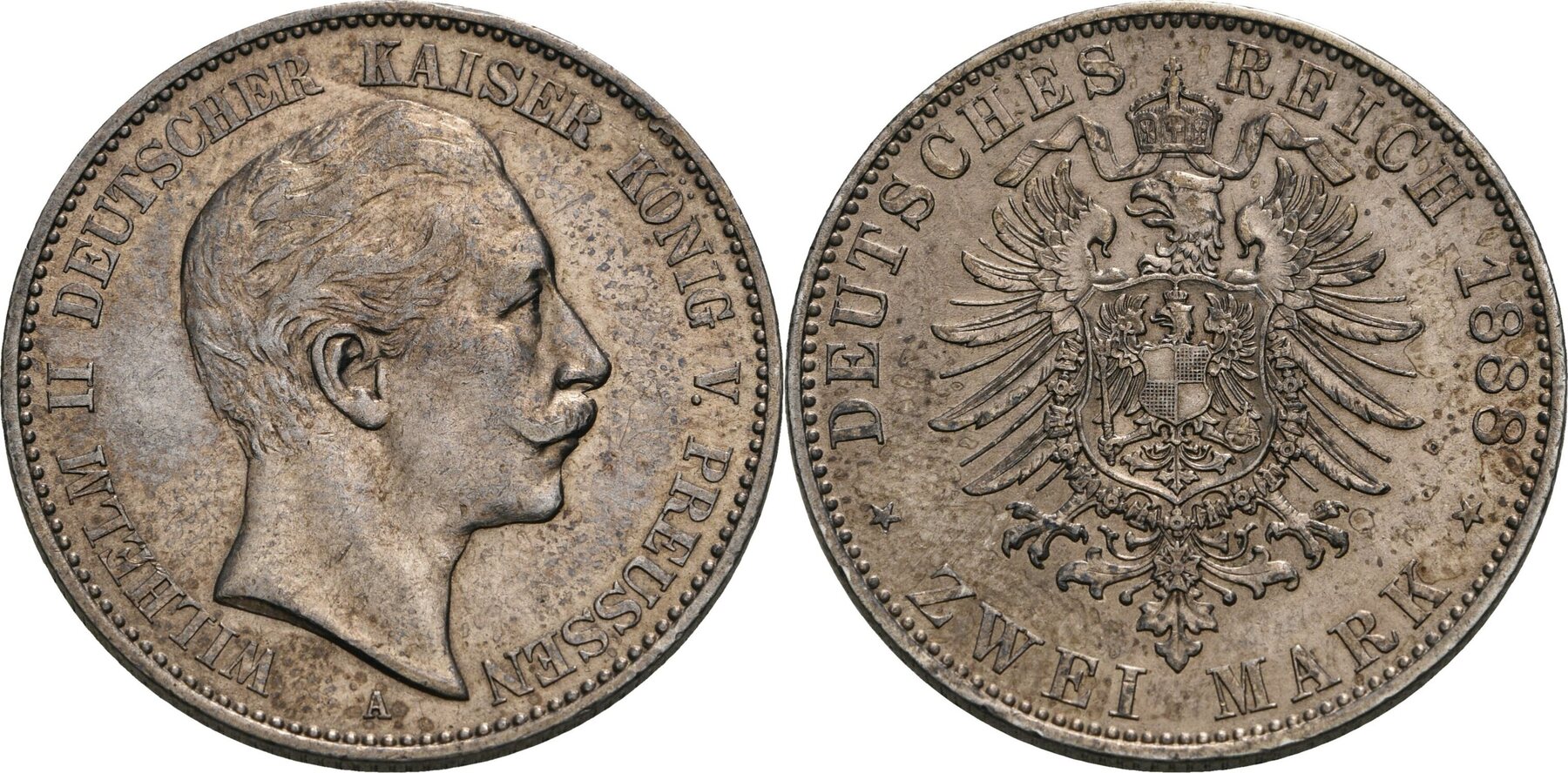 Preußen 2 Mark A, Berlin 1888 Wilhelm II., 1888-1918 VF-EF, min ...