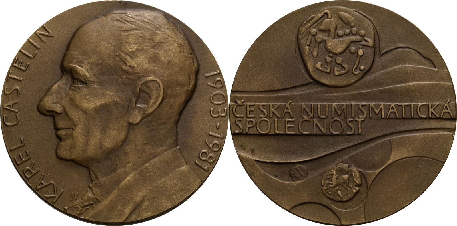 Tschechien Bronzemedaille 1981 v. J. Prádler, a.d. Tod d. Numismatikers ...