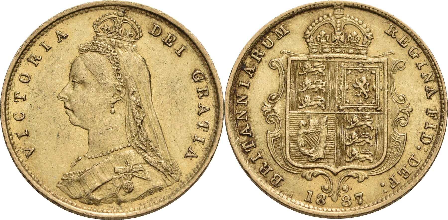 Großbritannien 1/2 Sovereign, London 1887 Victoria, 1837-1901 VF | MA-Shops
