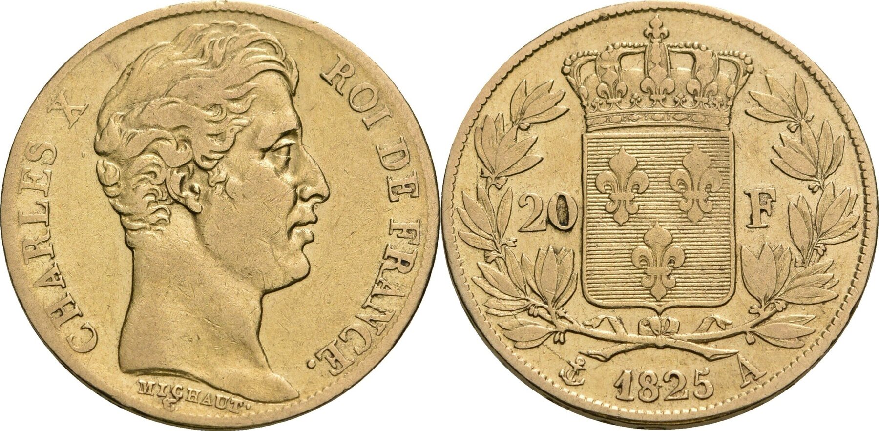 Frankreich 20 Francs A, Paris 1825 Charles X., 1824-1830 VF | MA-Shops