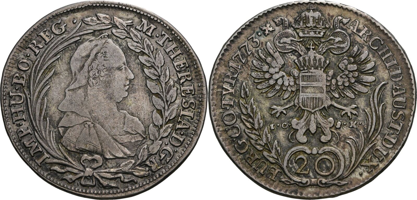RDR 20 Kreuzer, Wien 1773 Maria Theresia, 1740-1780 VF | MA-Shops