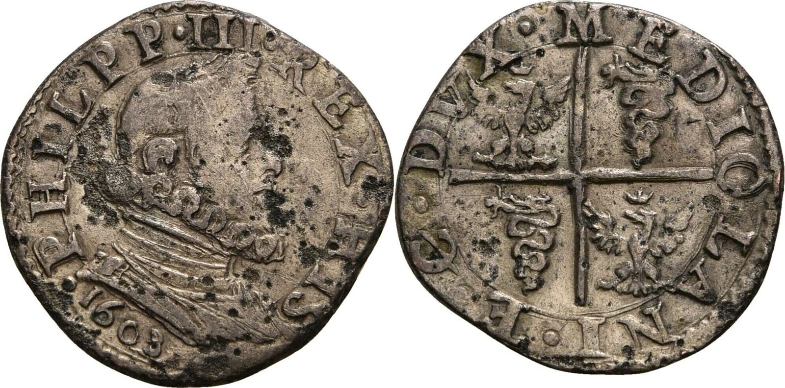 Italien, Mailand Quattrino, Mailand 1603 Philipp III. von Spanien, 1598 ...