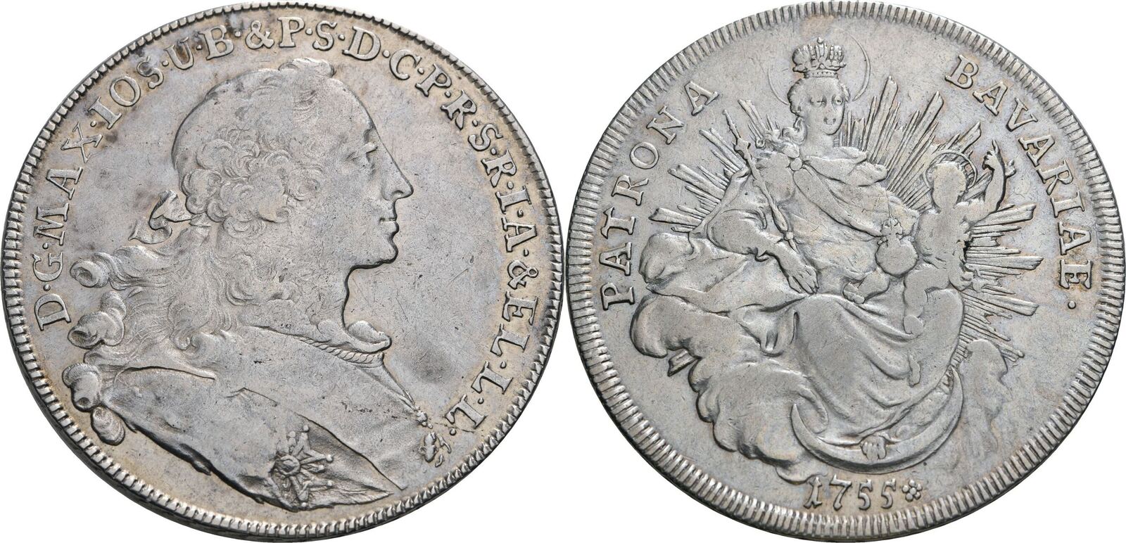 Bayern Konventionstaler, München 1755 Maximilian III. Joseph, 1745-1777 ...
