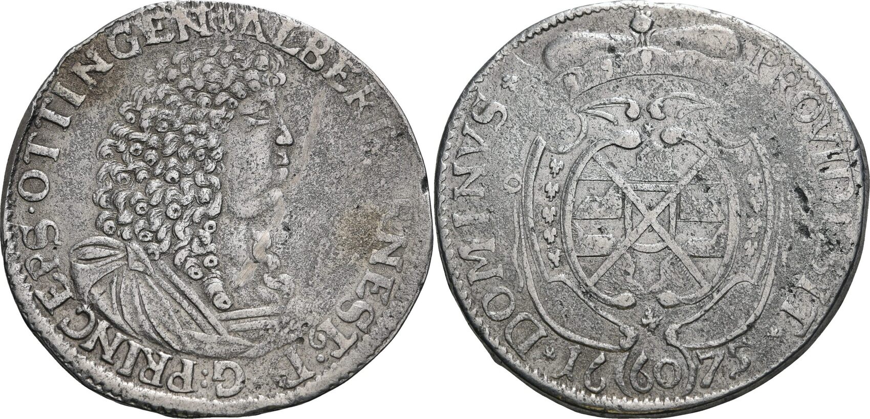 Oettingen, Grafschaft 2/3 Taler (Gulden), Oettingen 1675 Albert Ernst ...