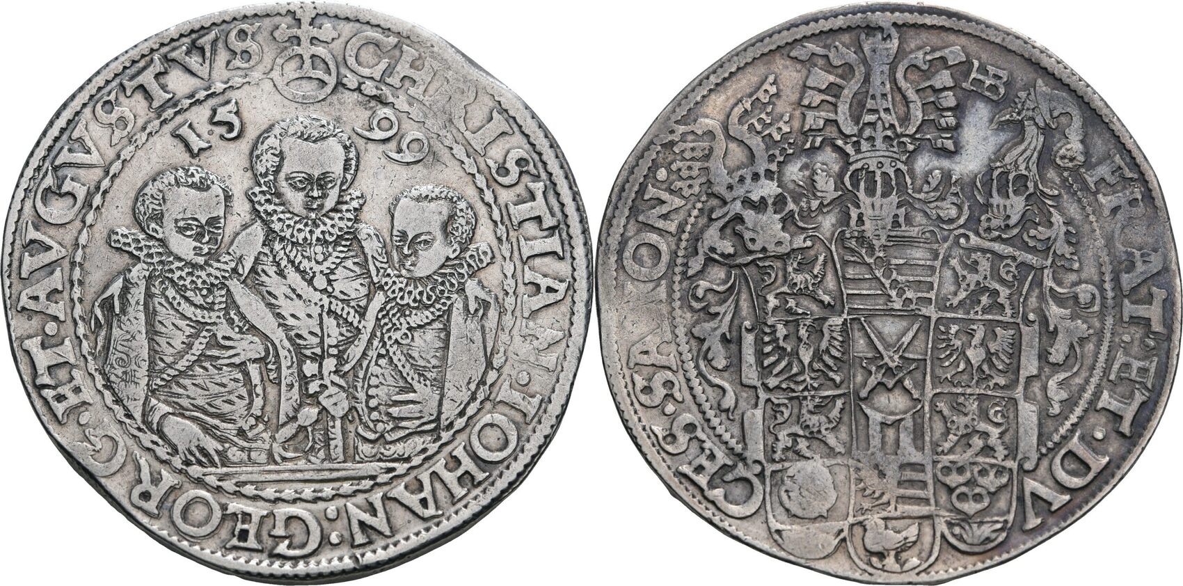 Sachsen, Kurfürstentum Reichstaler HB, Dresden 1599 Christian II ...