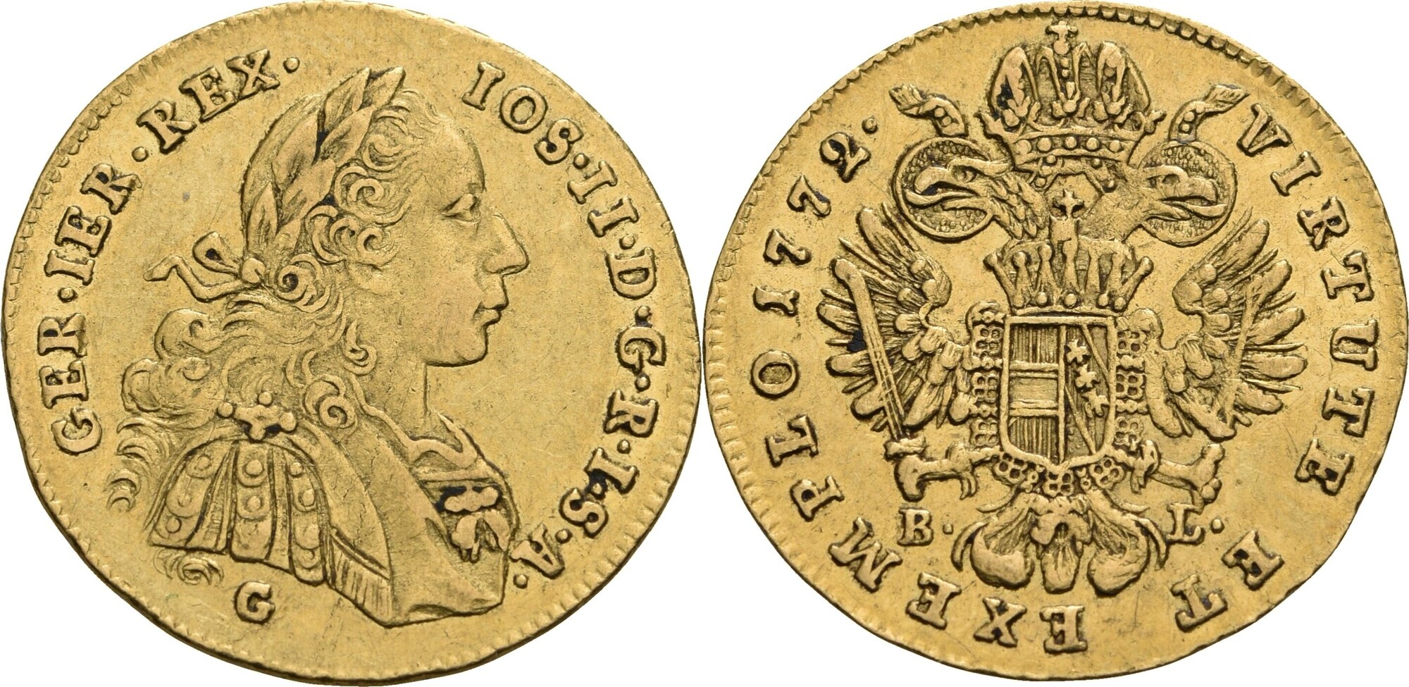 Habsburg Dukat G, Nagybanya 1772 Josef II., 1765-1790 VF selten | MA-Shops