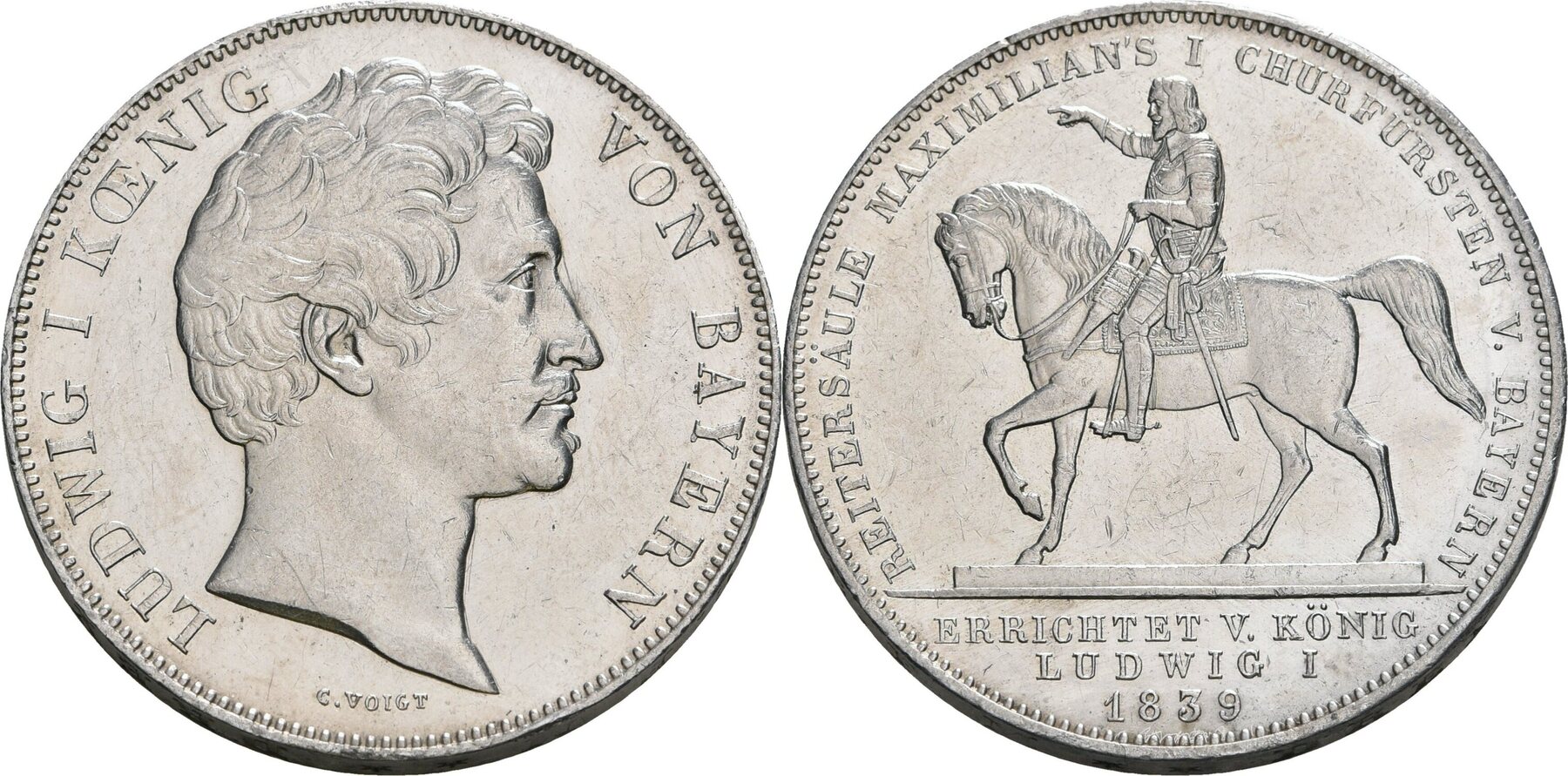 Bayern Geschichtsdoppeltaler, München 1839 Ludwig I., 1825-1848 VF+, kleine Kratzer | MA-Shops