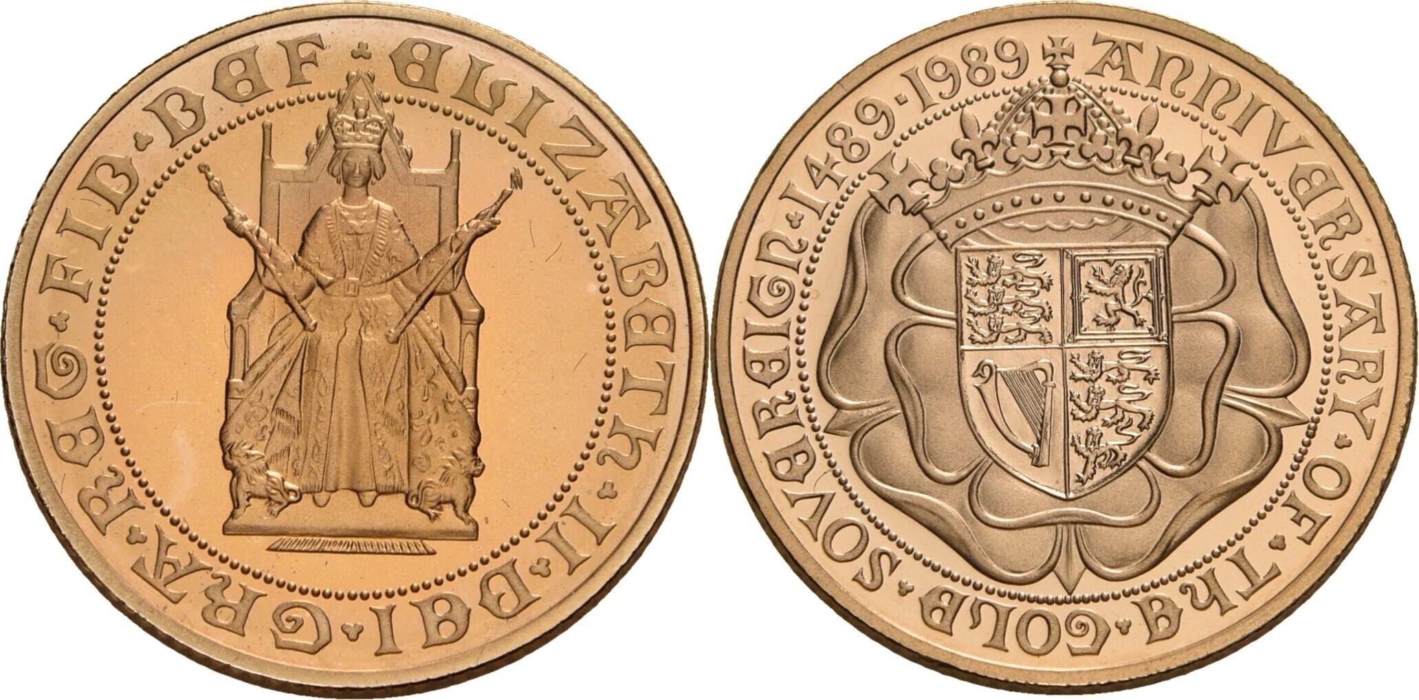 Großbritannien Sovereign, London 1989 Elisabeth II., 1952-2022, Zum ...