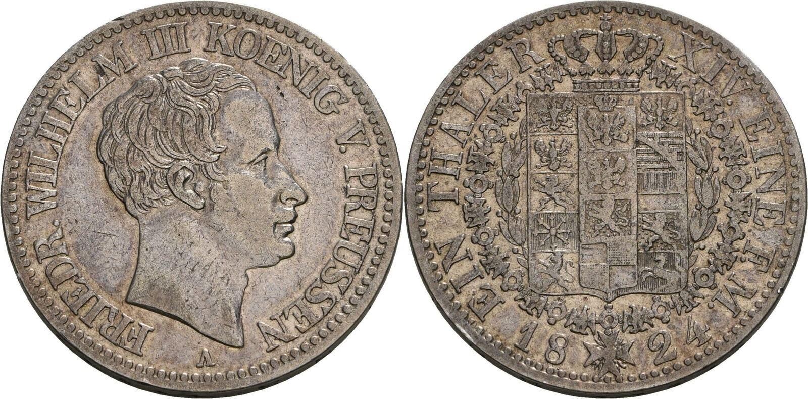 Brandenburg-Preussen Taler A, Berlin 1824 Friedrich Wilhelm III., 1797 ...