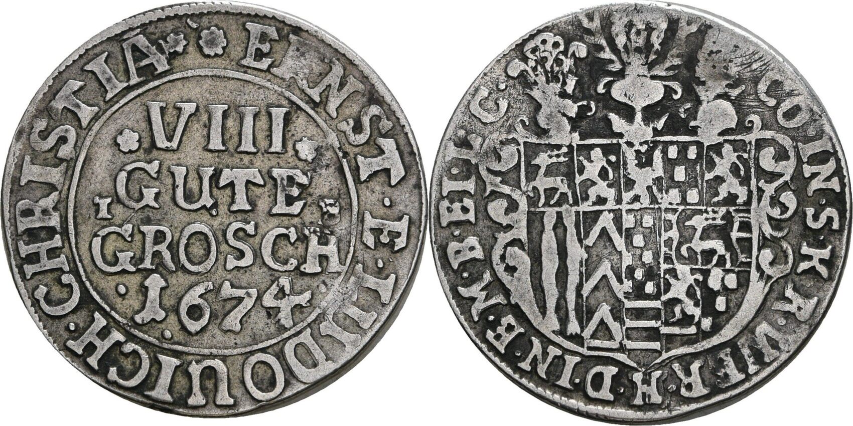 Stolberg-Wernigerode 8 Gute Groschen IB 1674 Ernst und Ludwig Christian ...