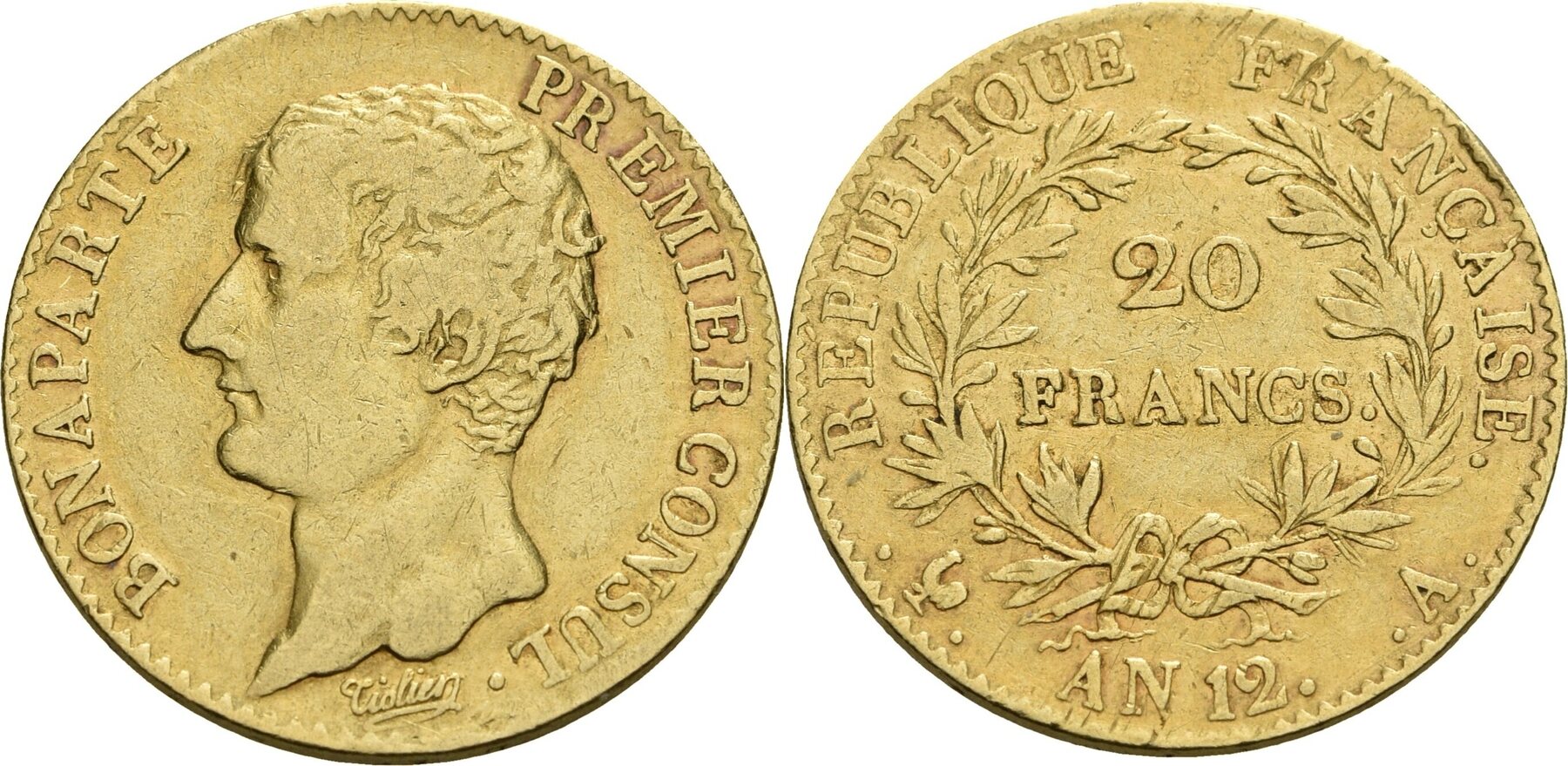 Frankreich, Consulat 20 Francs, Paris 1803-1804 Napoleon Bonaparte ...