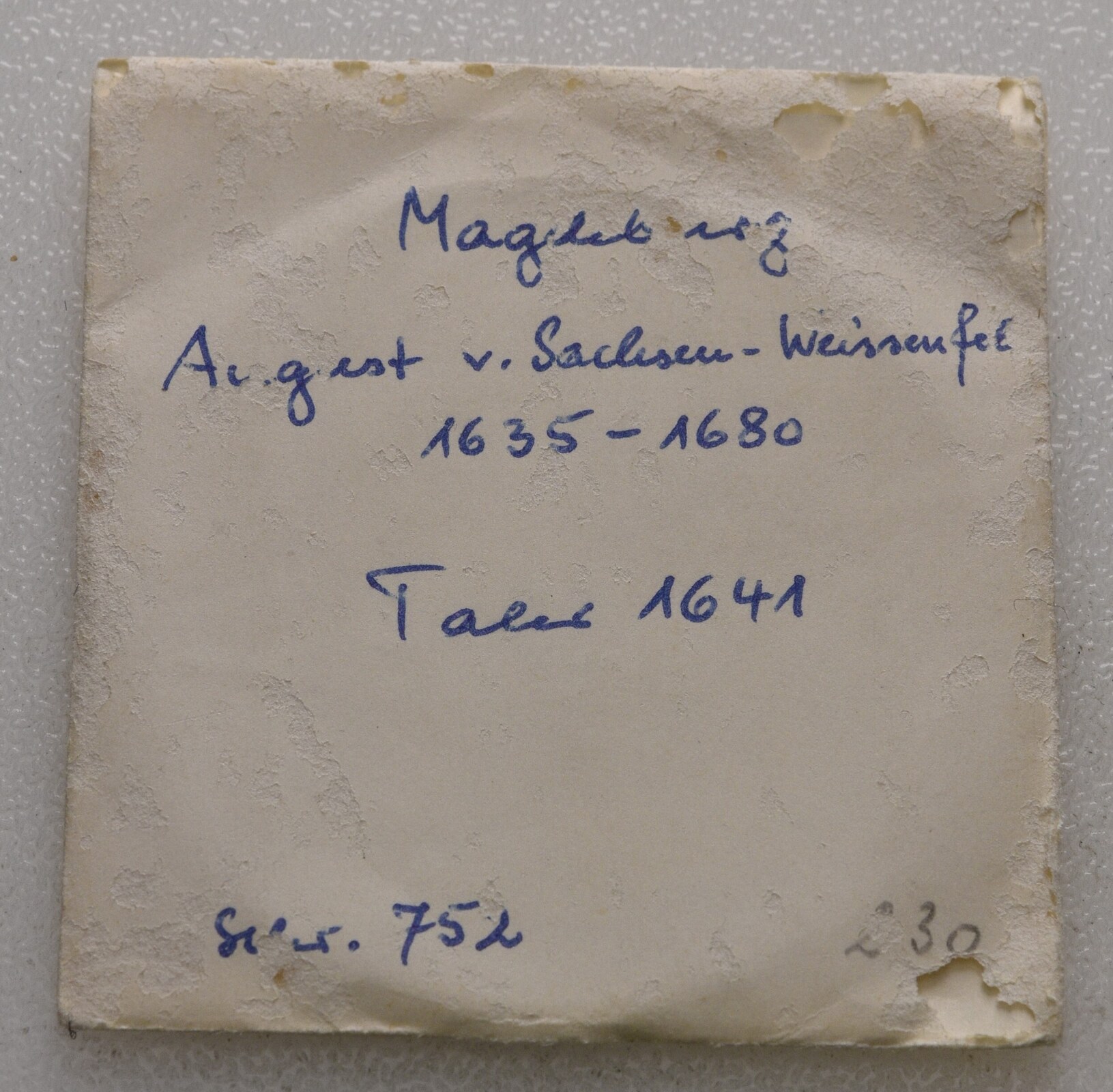 Magdeburg Reichstaler PS, Halle 1641 August von Sachsen-Weissenfels ...
