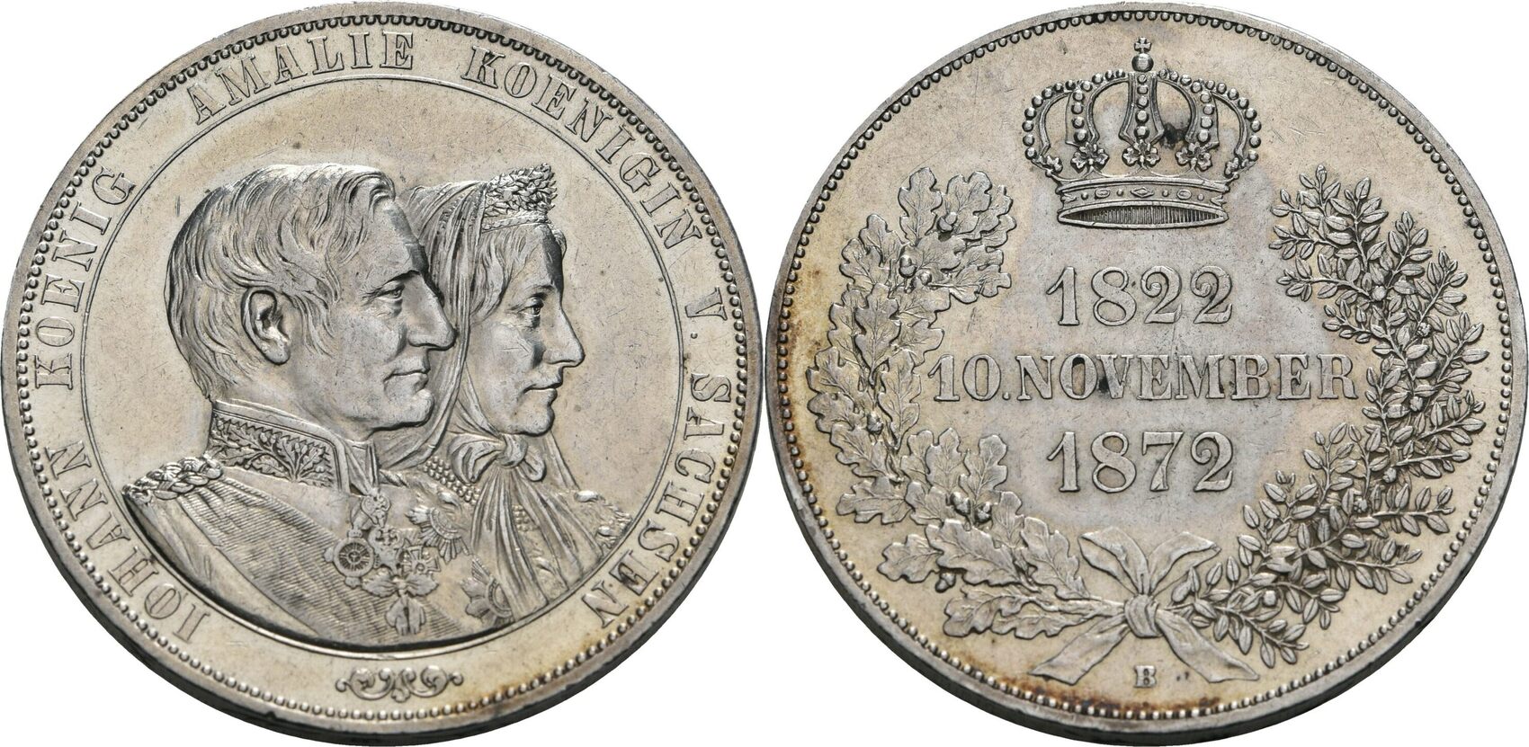 Sachsen Doppelter Vereinstaler, Dresden ss/ss+ Johann, 1854-1873 | MA-Shops
