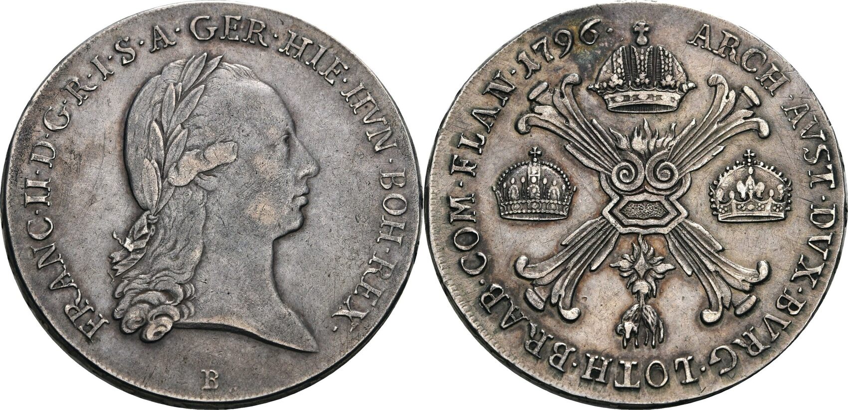 Habsburg Kronentaler B, Kremnitz 1796 Franz II. (I.), 1792-1804-1835 VF | MA-Shops