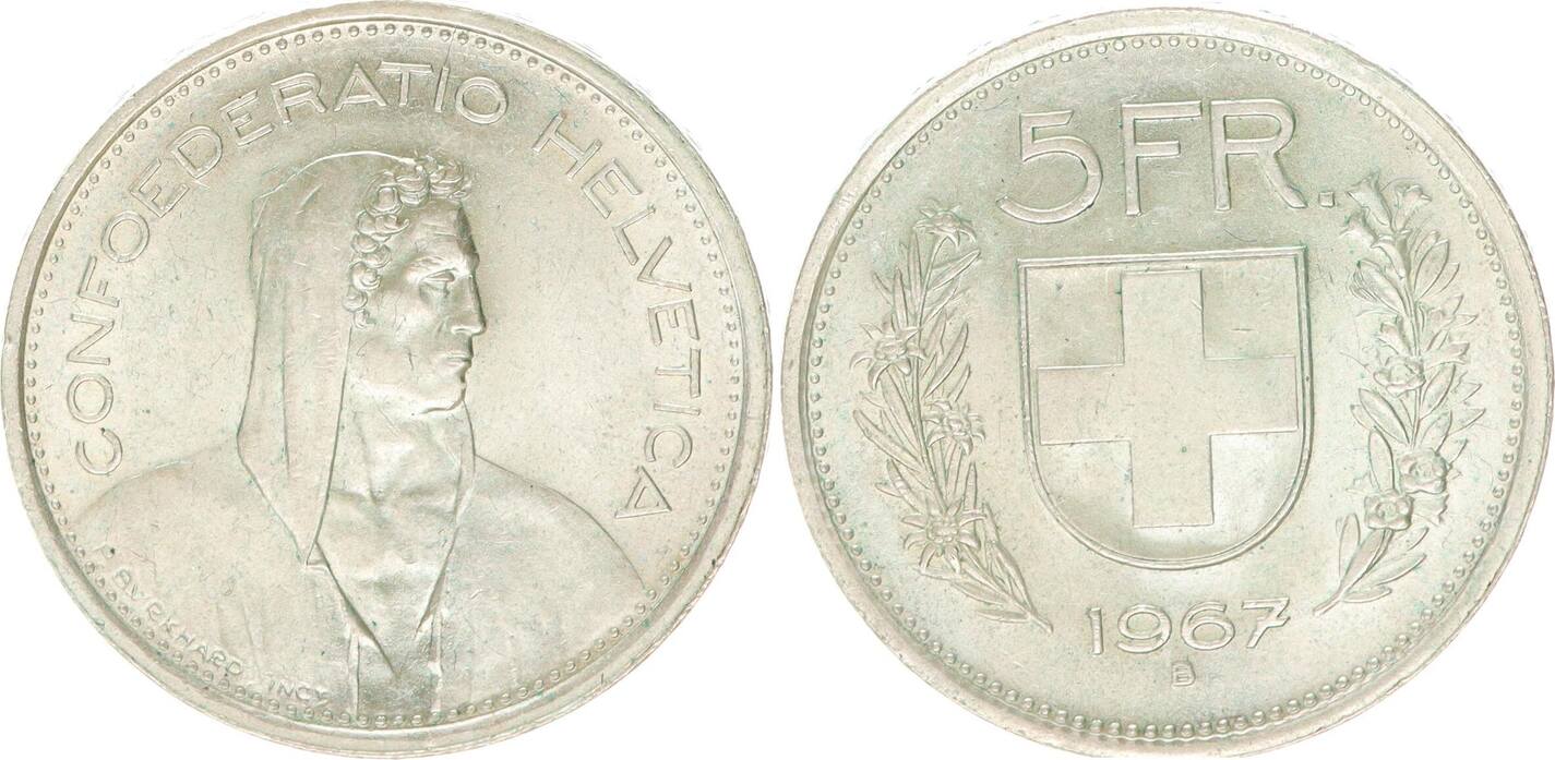 Schweiz 5 Franken 1967 B Alphirt UNC | MA-Shops