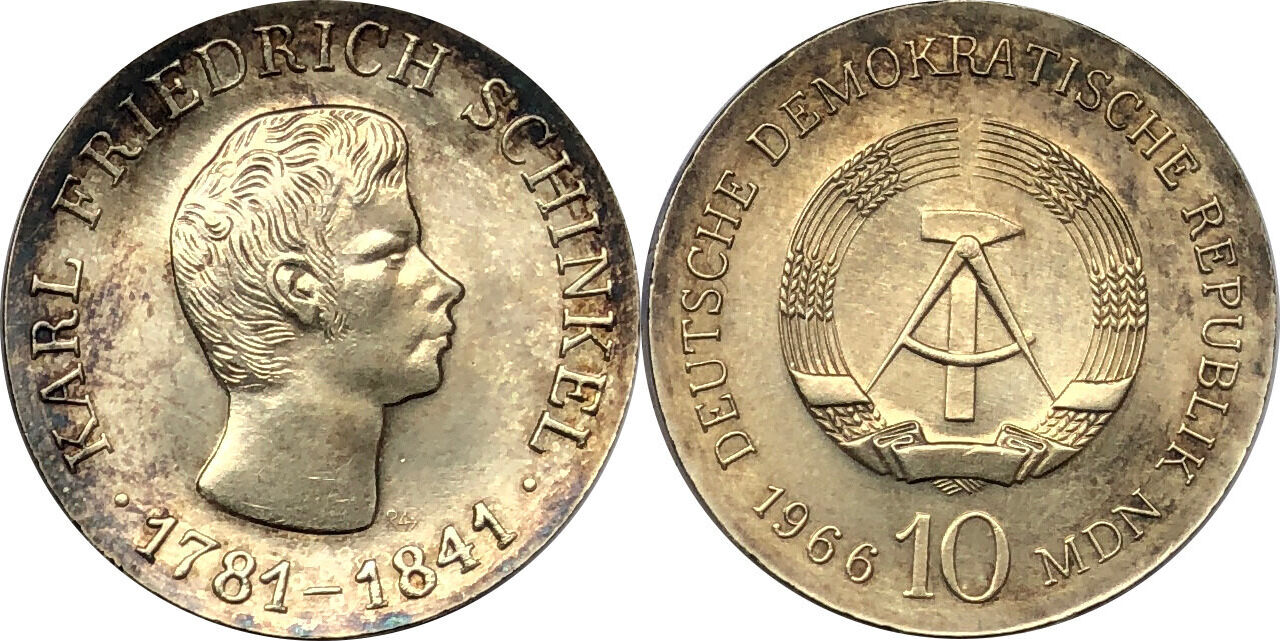 DDR 10 Mark 1966 Karl Friedrich Schinkel CH UNC | MA-Shops
