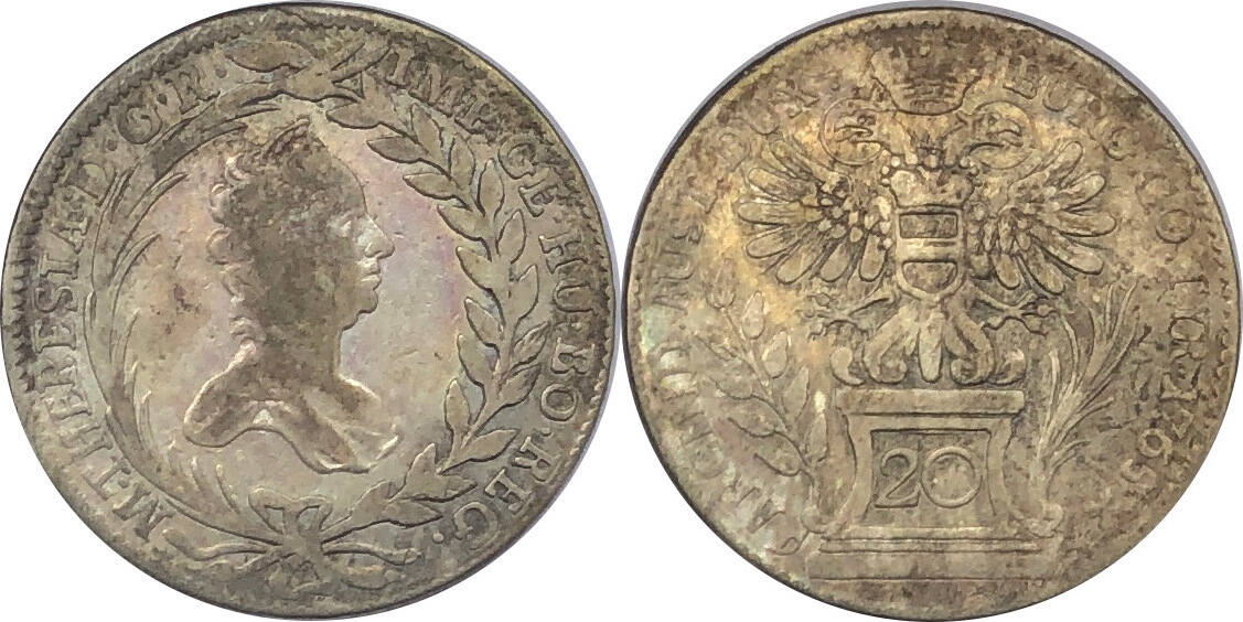 RDR Österreich Habsburg 20 Kreuzer 1765 Maria Theresia VF- | MA-Shops