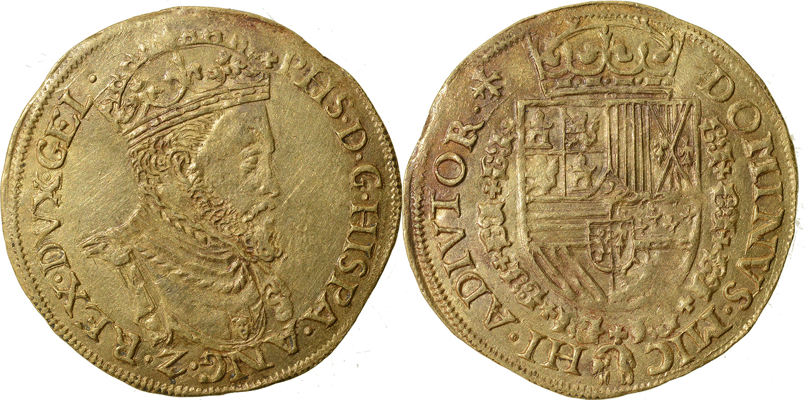 Gouden Reaal Z.j. (1557–1560) z.j. Philips II Zeer zeldzaam (RR) EF met ...