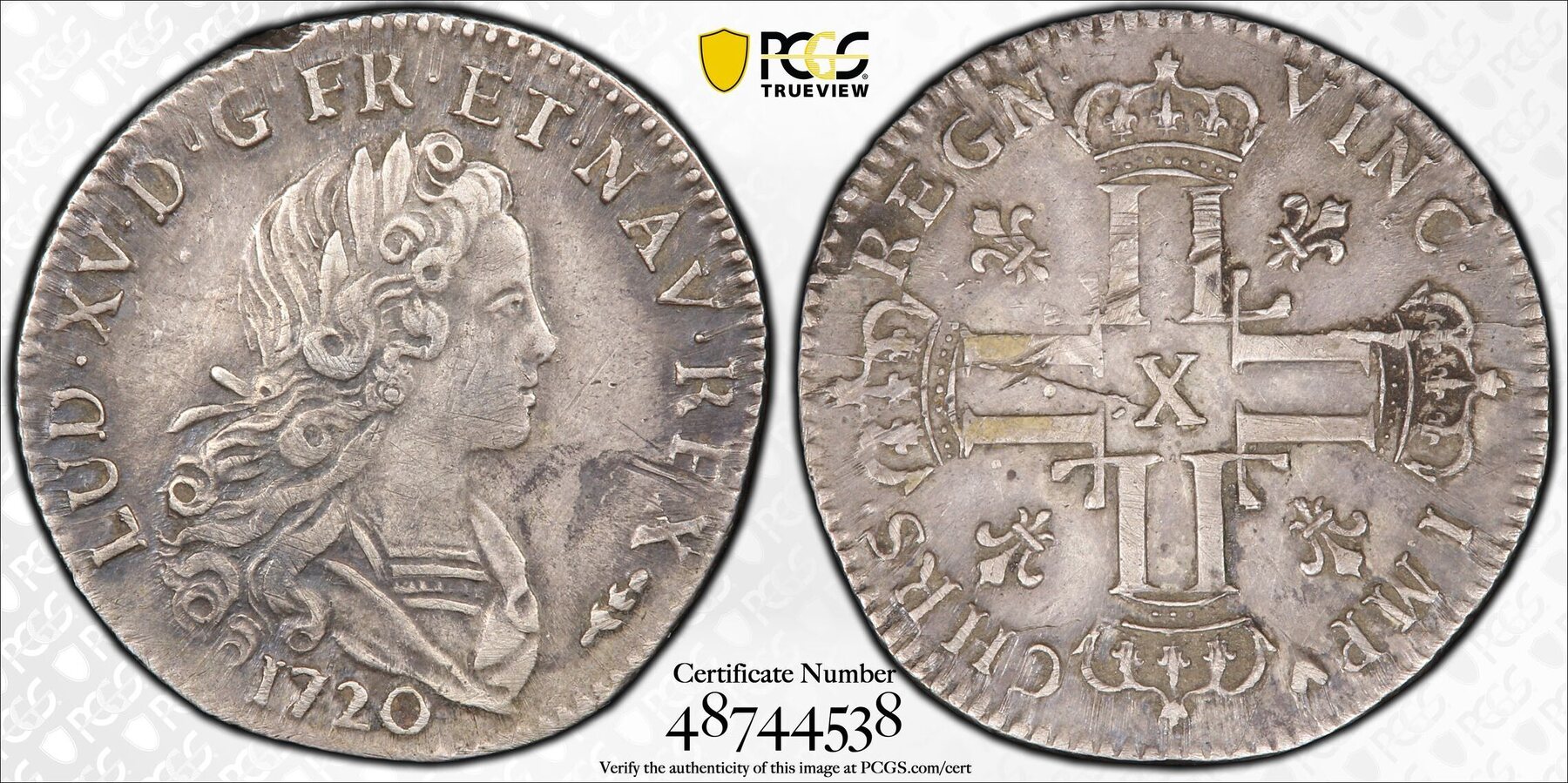 France 1720 Louis XV Petit Louis d'argent Amiens très bel exemplaire ...