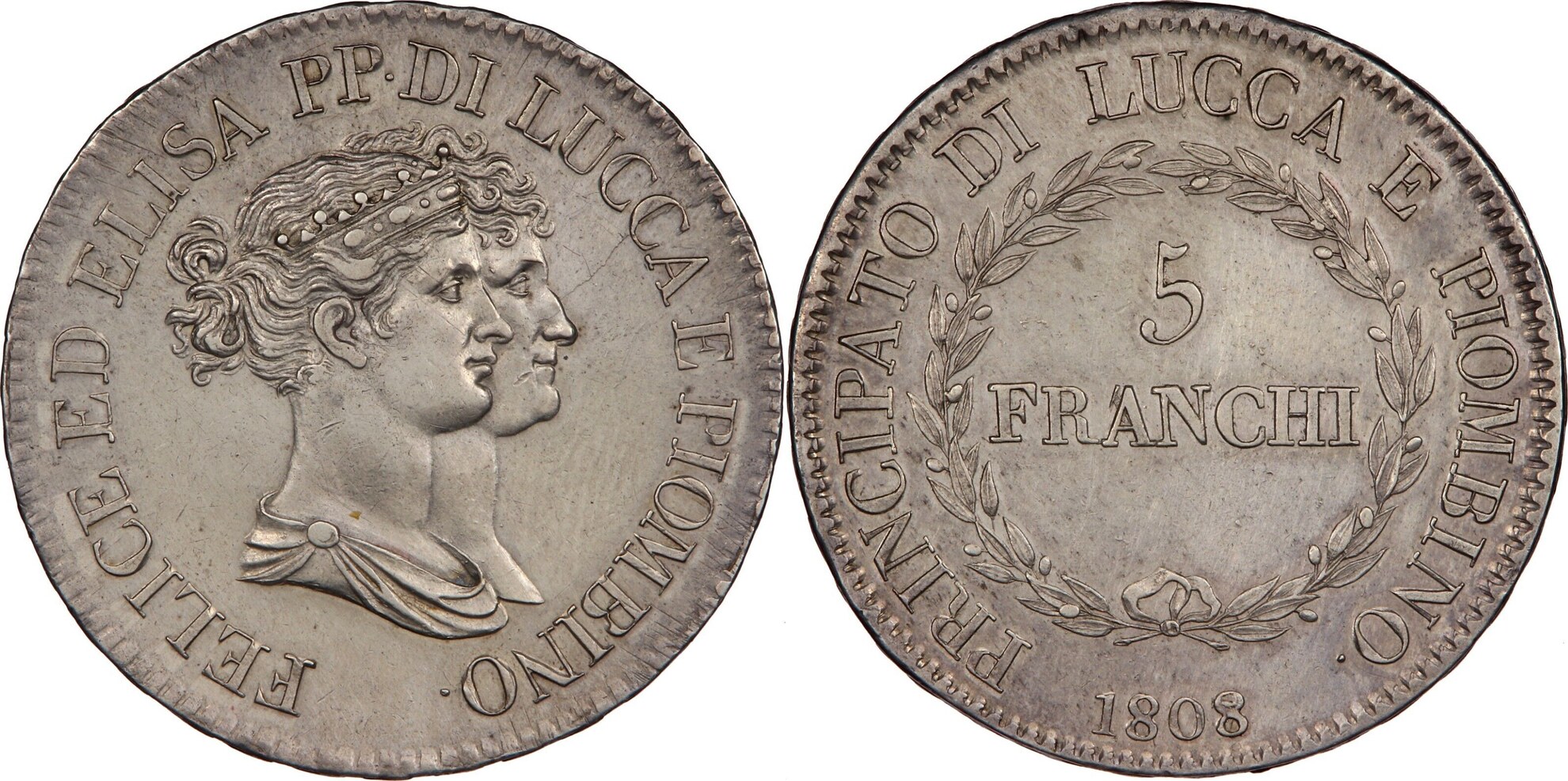 5 Franchi 1808 LUCCA Felice e Elisa Baciocchi UNC exemplaire | MA-Shops
