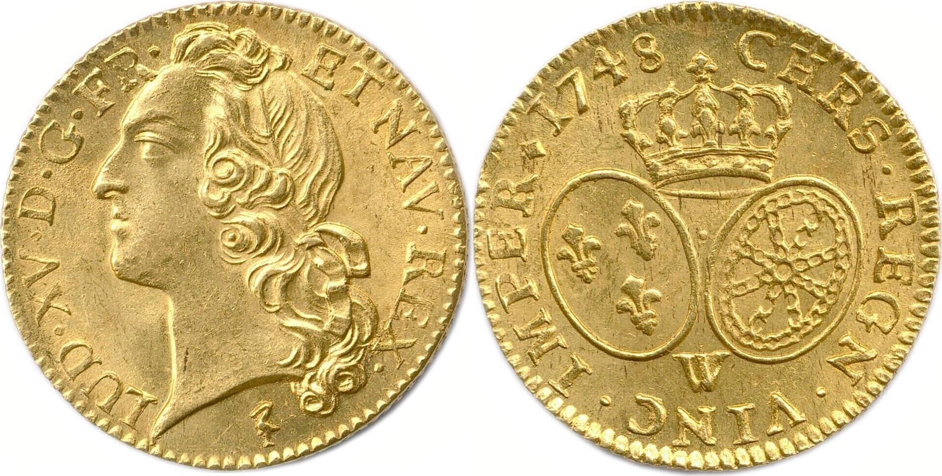 France Louis d'or 1748 Louis XV au bandeau Lille Fleur de coin d'une ...