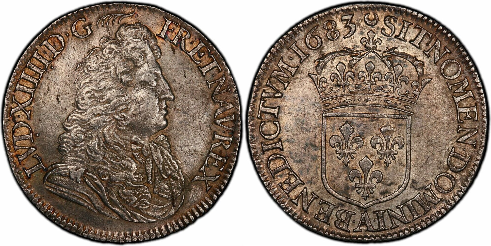 France Demi-écu 1683 Louis XIV au Jabot Paris EF rarissime | MA-Shops