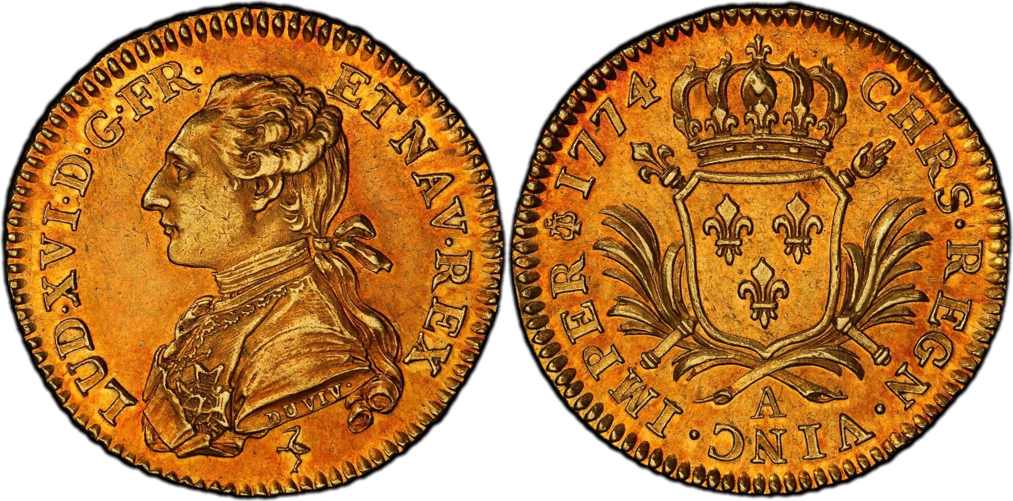 France 1774 Louis XVI Louis d'or aux Palmes Paris Frappe de ...