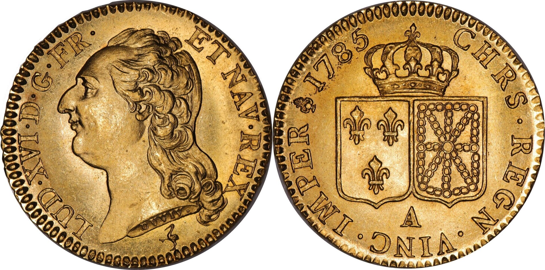 France Louis d'or à la Tête nue 1785 Louis XVI Présérie du Paris FDC ...