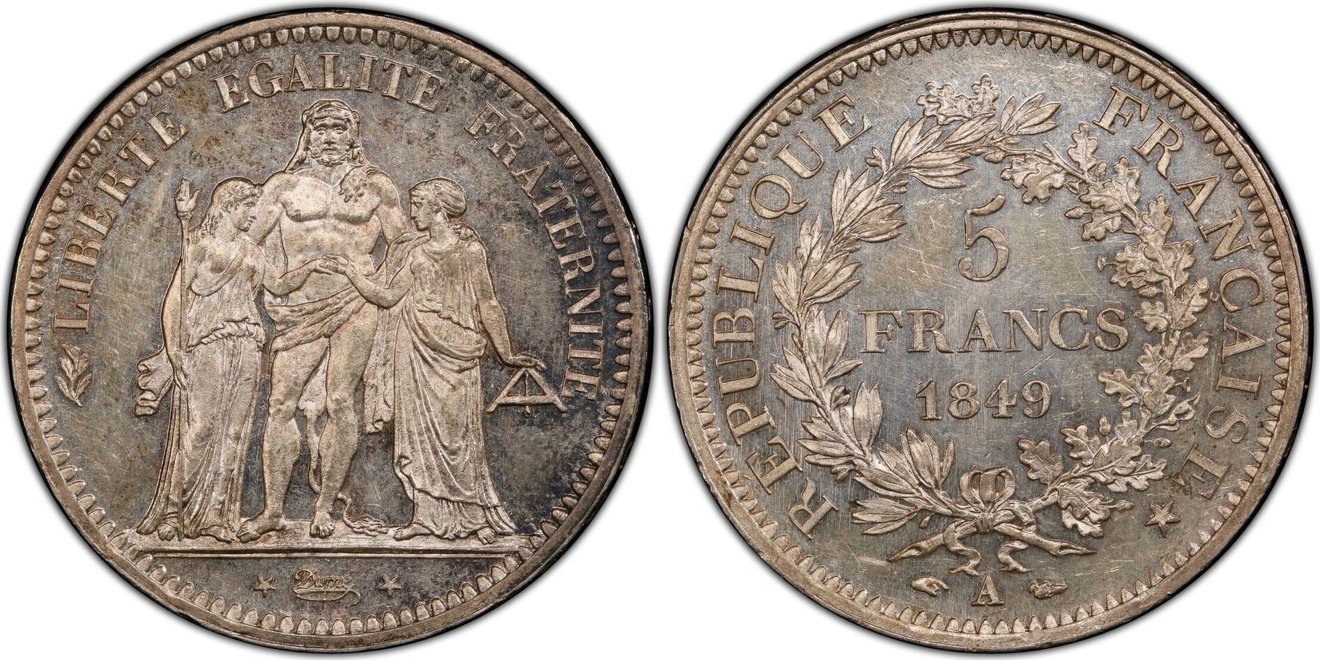 France 5 Francs 1849 Hercule Paris Proof Flan bruni Splendide rare | MA ...